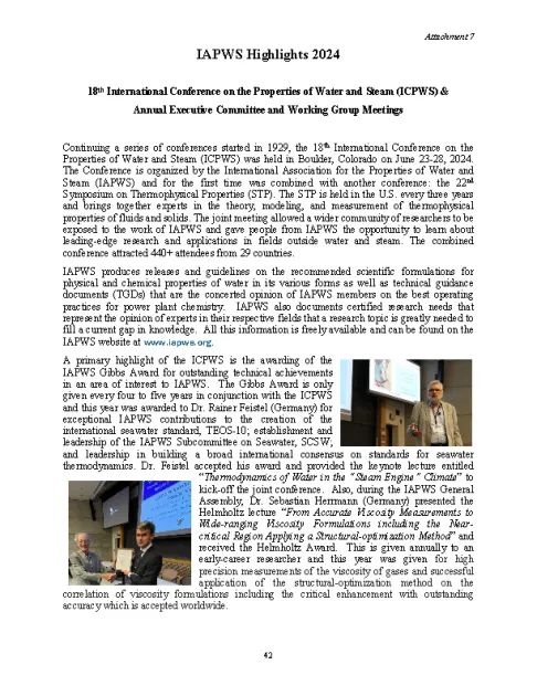 Meeting Highlights [Attachment 7]